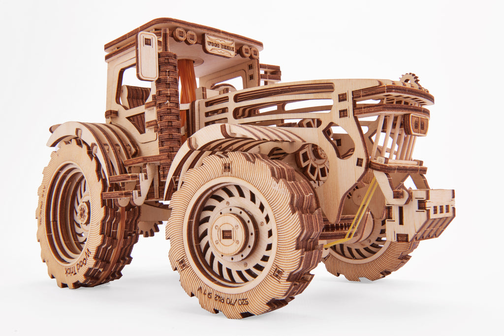 Wood Trick 3D wooden model kit Tractor | Fields of Glory Models
