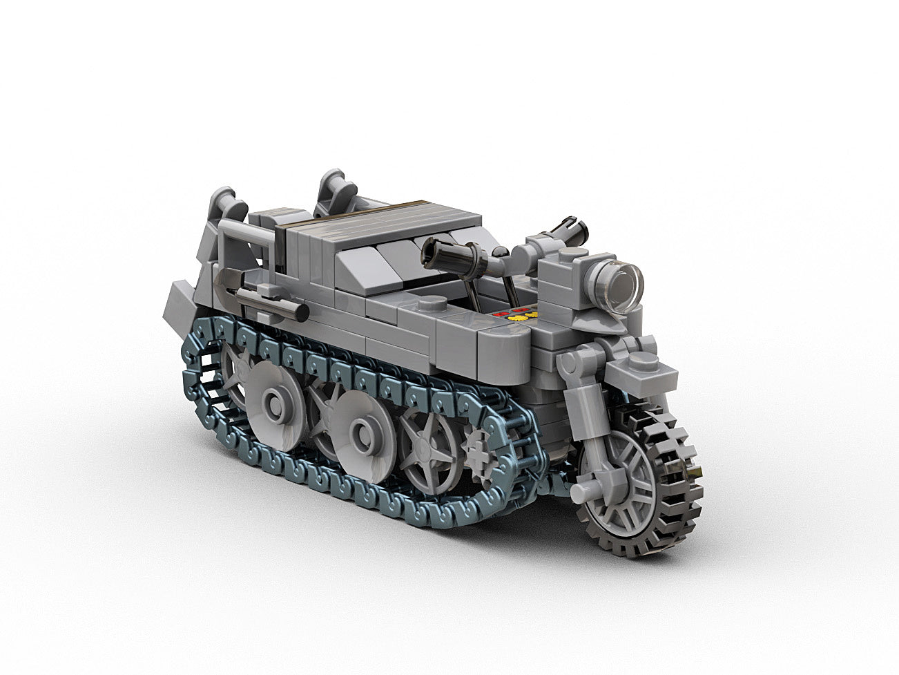 Build Army Brick building model WW2 German Kettenkrad Tracked Motorcyc ...