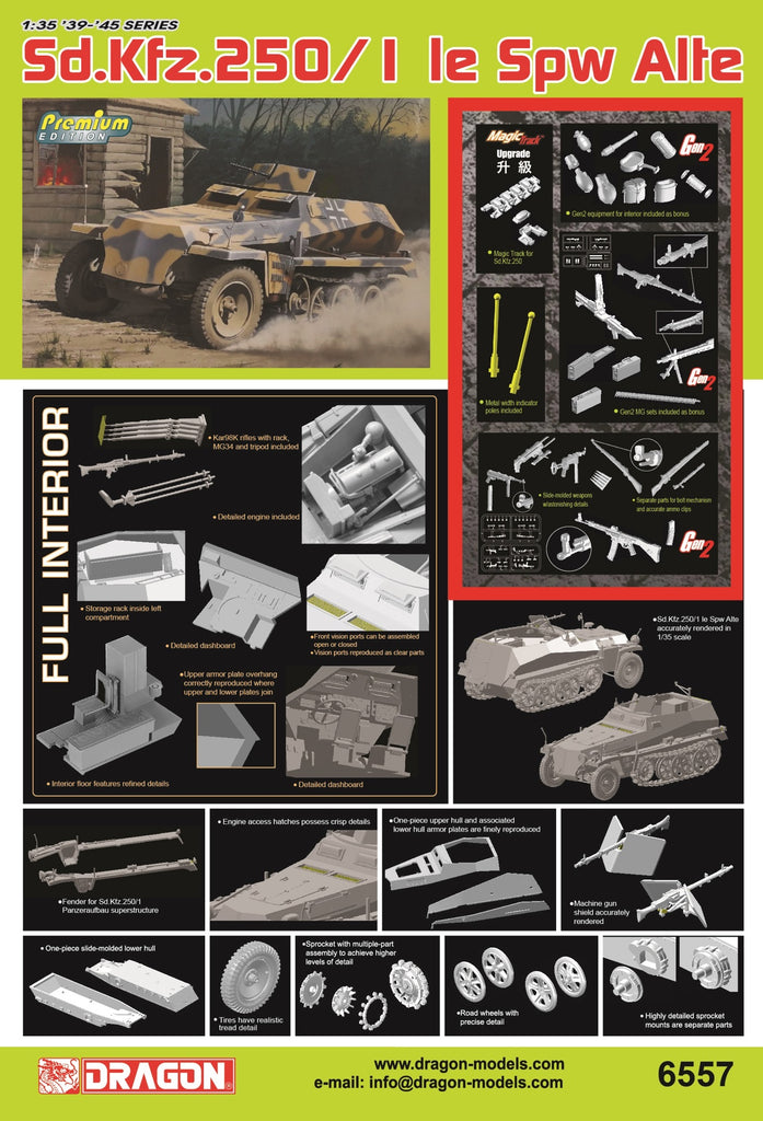 DRAGON 1/35 WW2 German Sd.kfz.250/1 Le Spw Alte | Fields of Glory Models