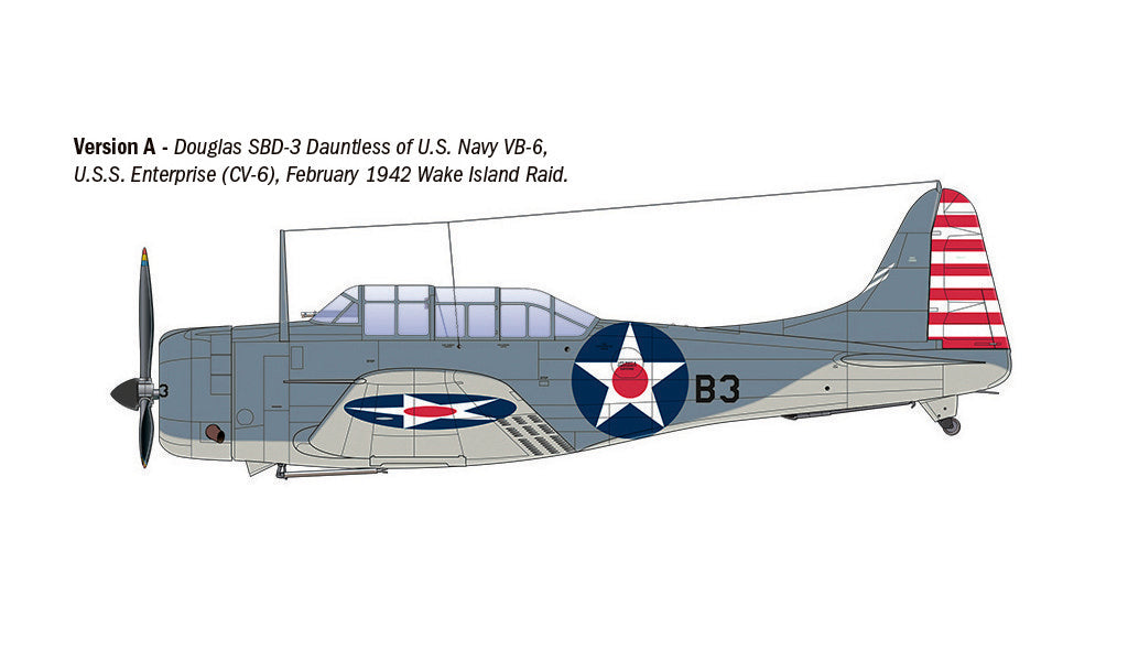 Italeri 1/48 scale WW2 USN Douglas SBD-3 Dauntless plane model kit ...