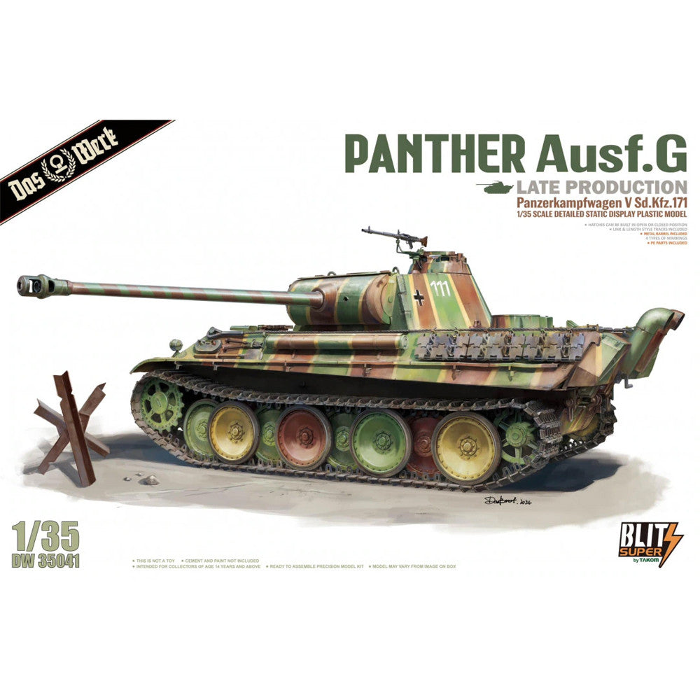 Das Werk 1/35 WW2 German Panther Ausf G tank model kit | Fields of ...