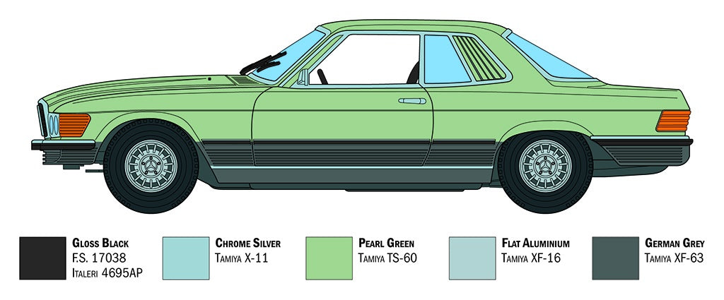 Italeri 1/24 scale Mercedes 500 SLC car model kit | Fields of Glory Models
