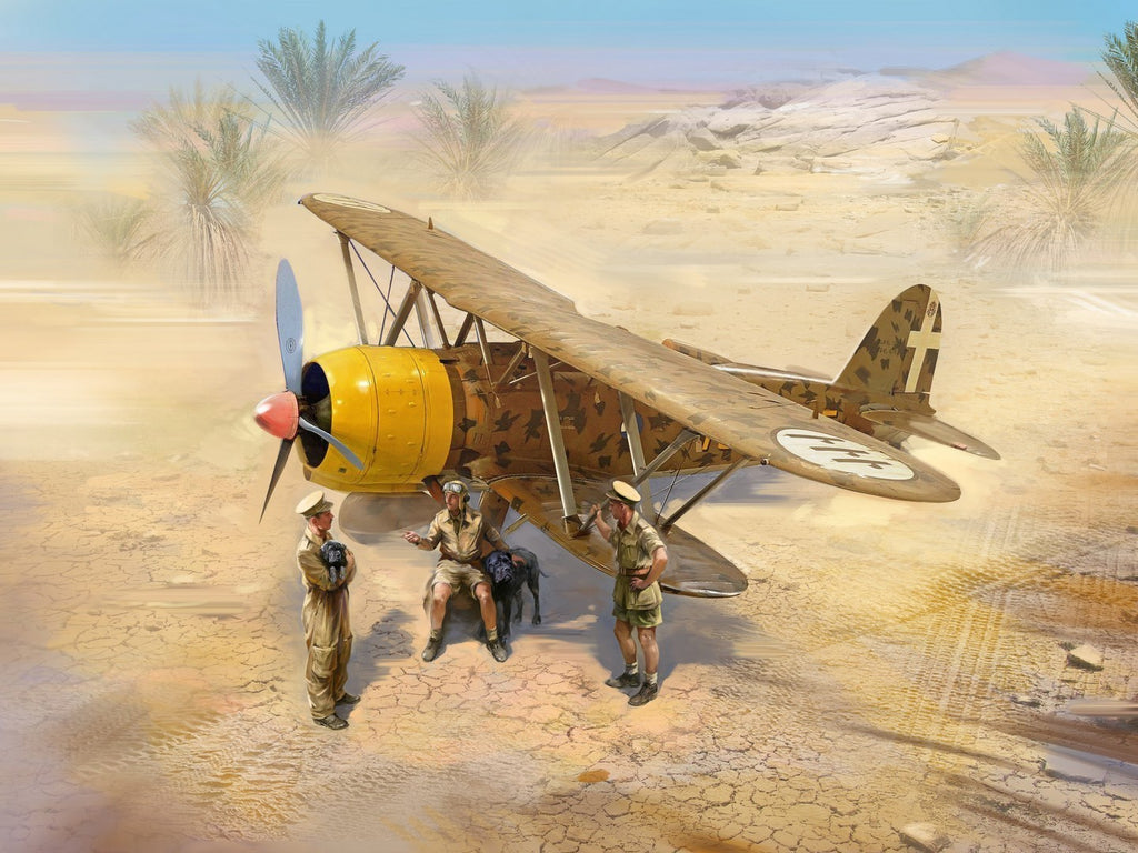 ICM 1/32 WW2 CR. 42 Falco with Italian Pilots in tropical uniform ...