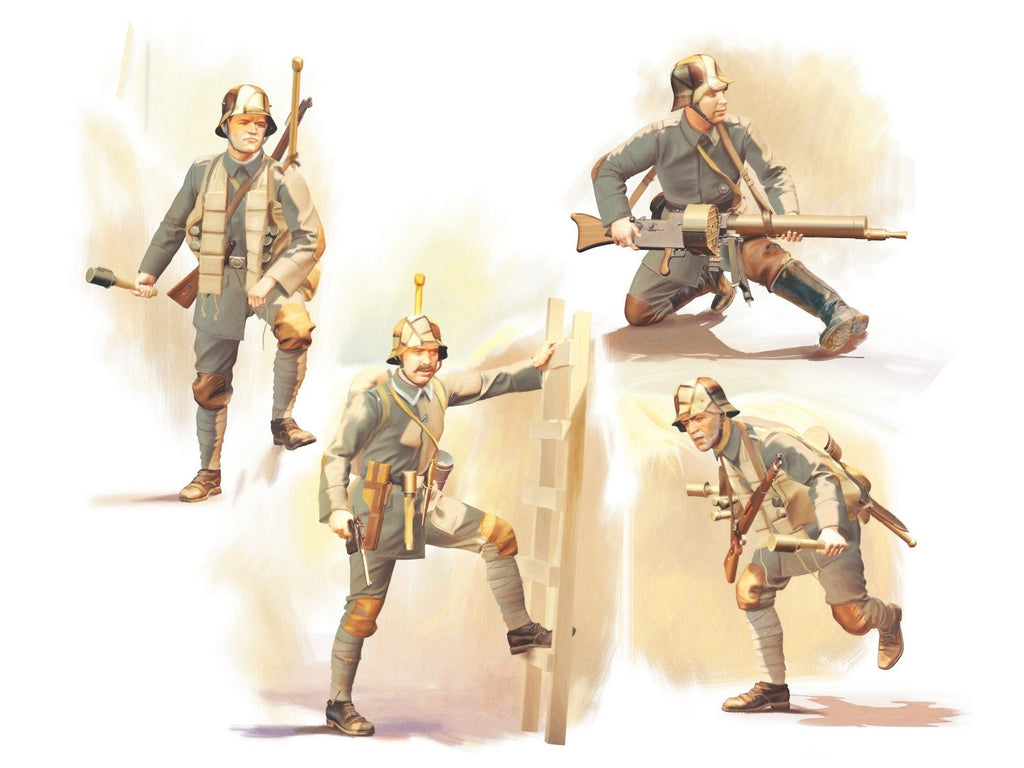 ICM 1/35 WW1 German Sturmtruppen (1918) (4 figures) | Fields of Glory ...