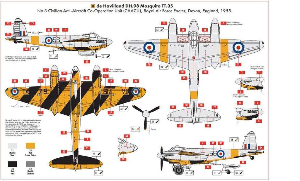 Airfix 1/72 scale WW2 RAF de Havilland Mosquito B.35/TT.35 model kit ...