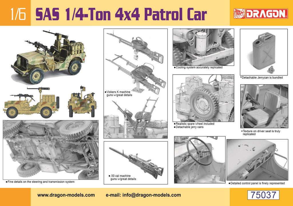 Dragon 1/6 WW2 British SAS 1/4-Ton 4x4 Patrol Car model kit | Fields of ...