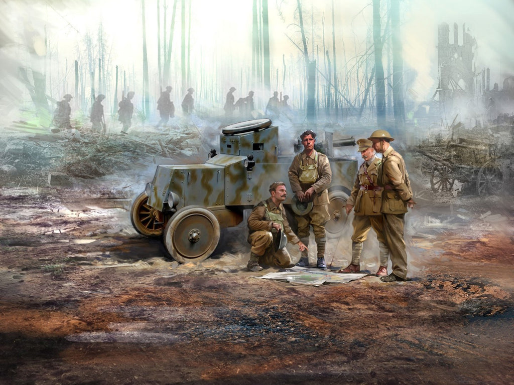 ICM 1/35 WW1 Model T RNAS Armoured Car with WWI British Tank Crew ...