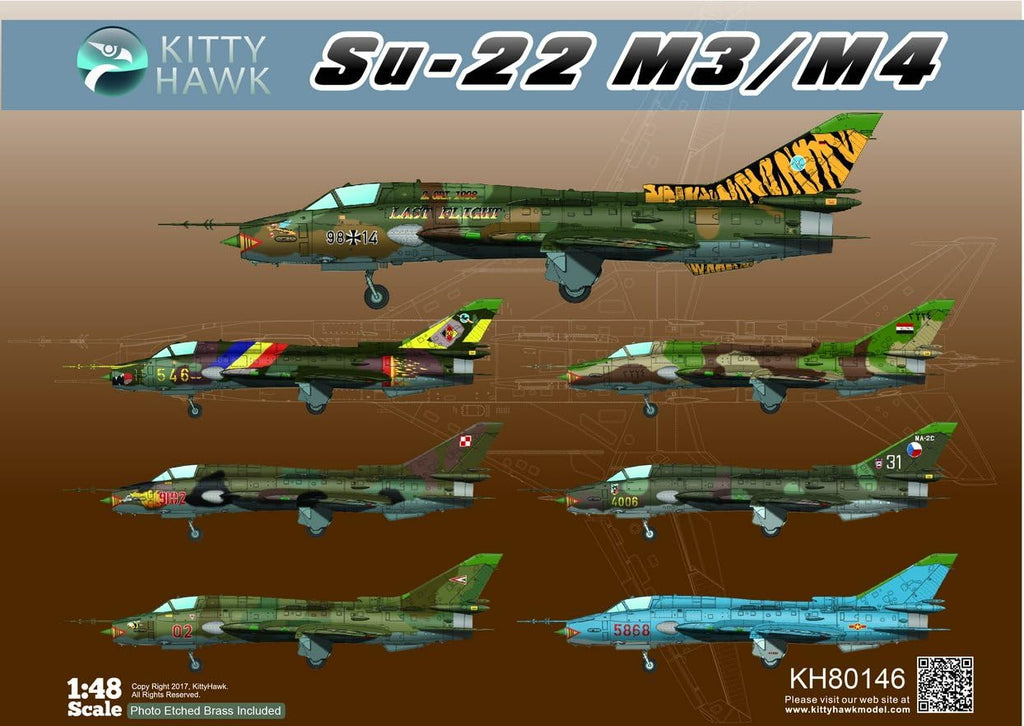Kitty Hawk 1/48 Scale Su-22 M3/M4 Fitter K aircraft Model Kit | Fields ...