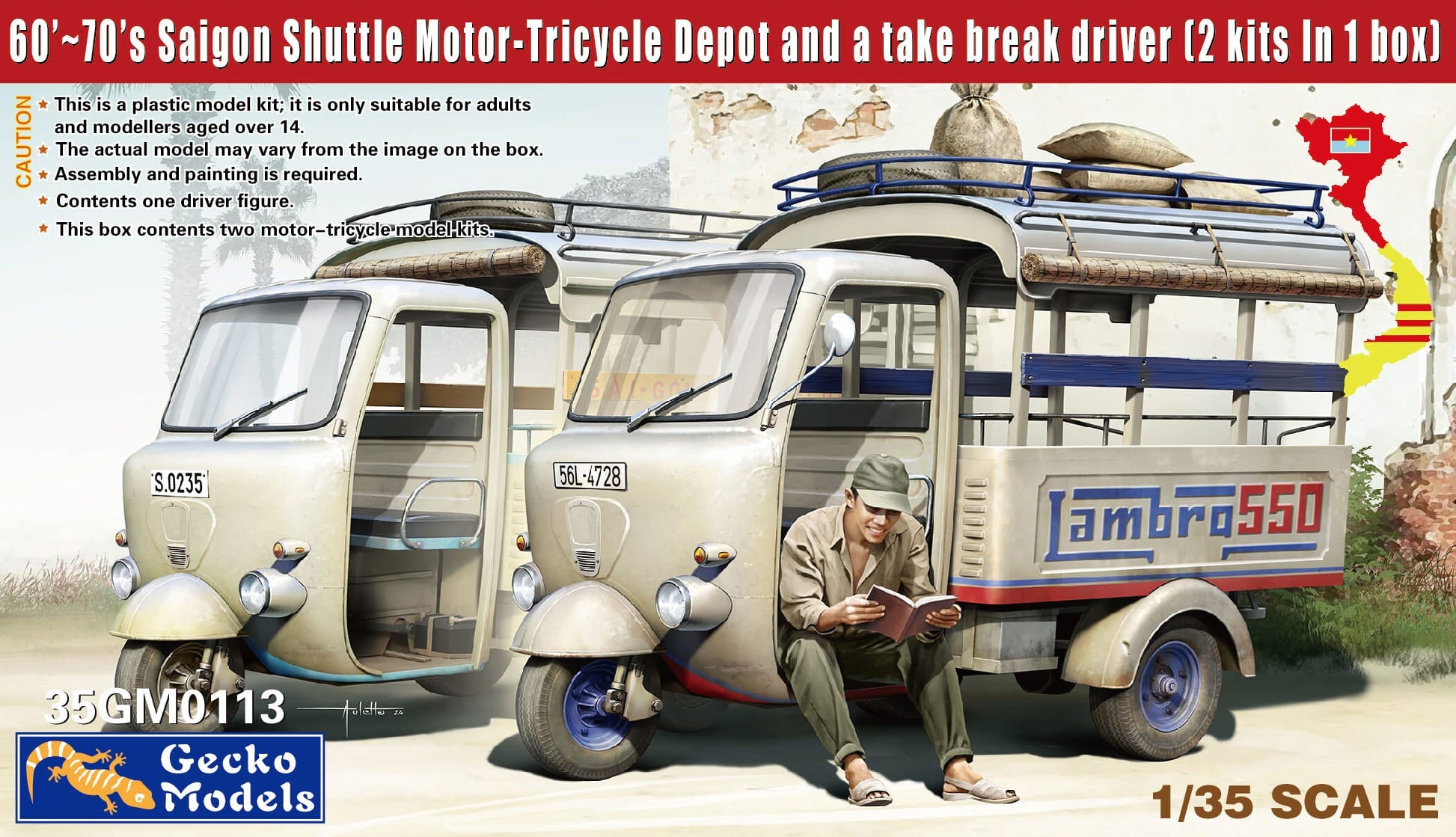 Gecko 1/35 scale 60’~70’s Saigon Shuttle Motor-Tricycle depot and tAK ...