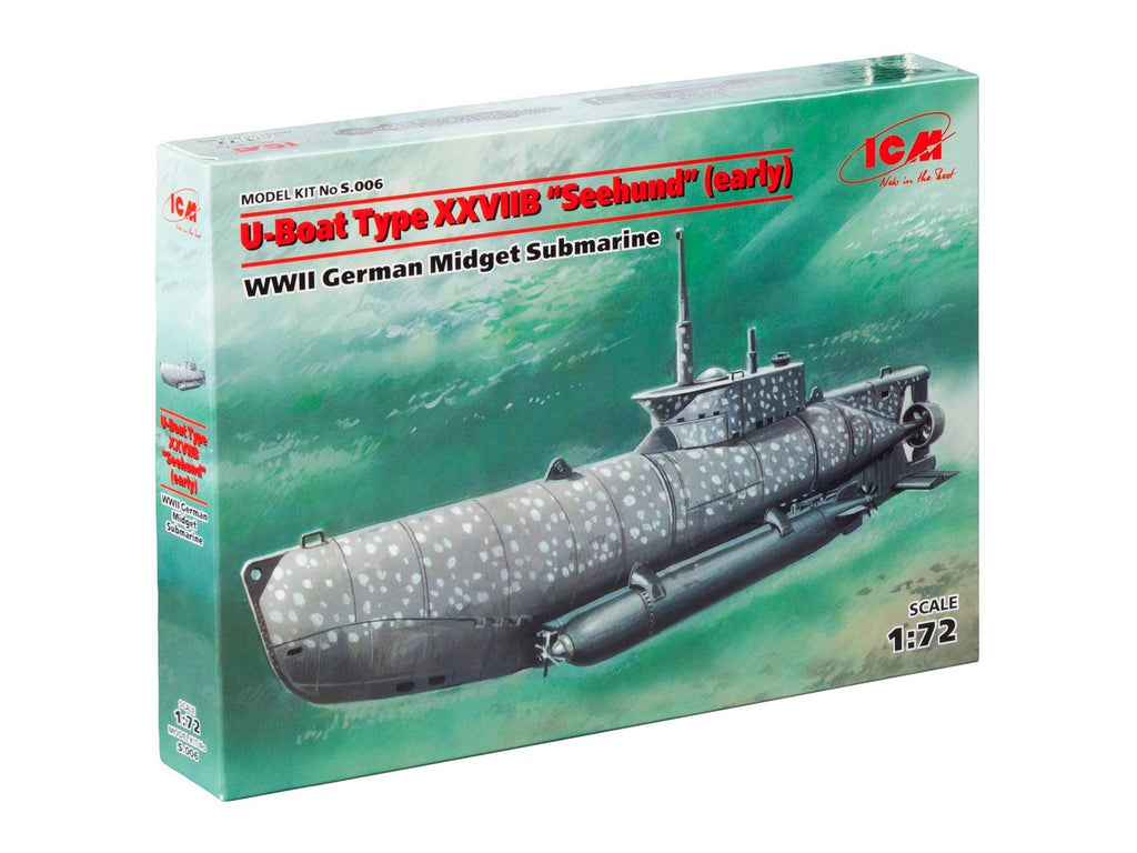 ICM 1/144 WW2 U-Boat Type XXVIIB 'Seehund' (Early), WWII German Midget ...
