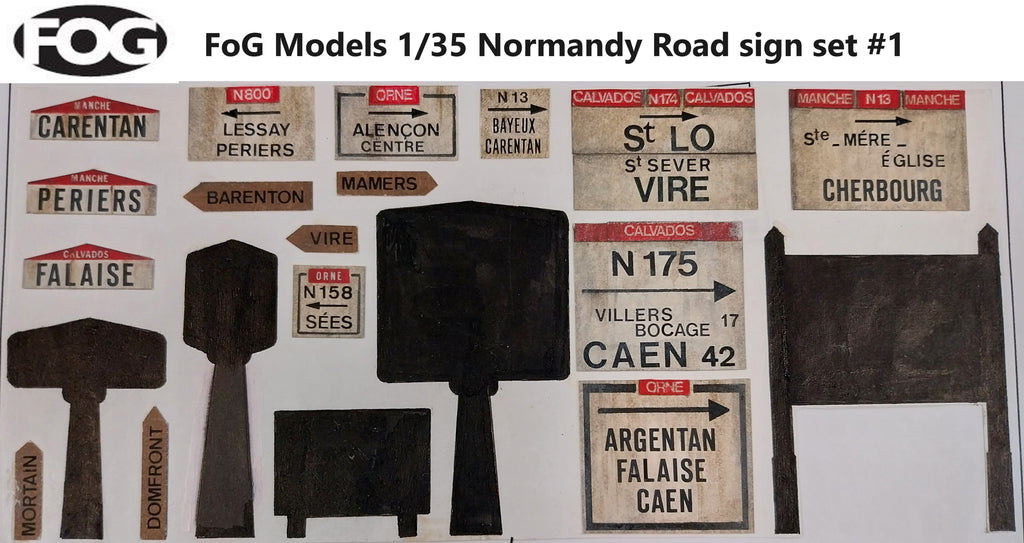 FoG Models 1/35 scale Normandy Road sign set #1 diorama accessory ...