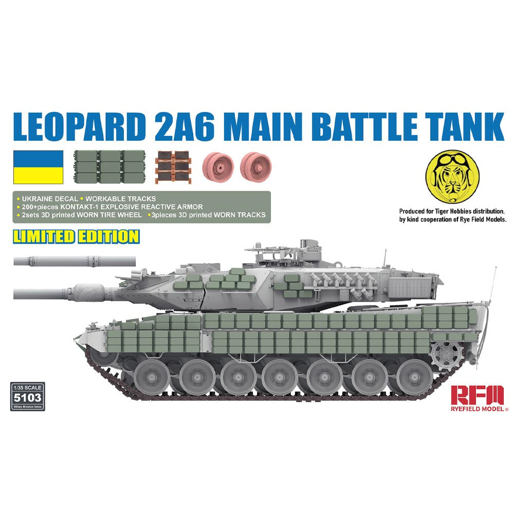 Rye Field models 1/35 Ukrainian Leopard 2 A6 w/ workable track - Limit ...
