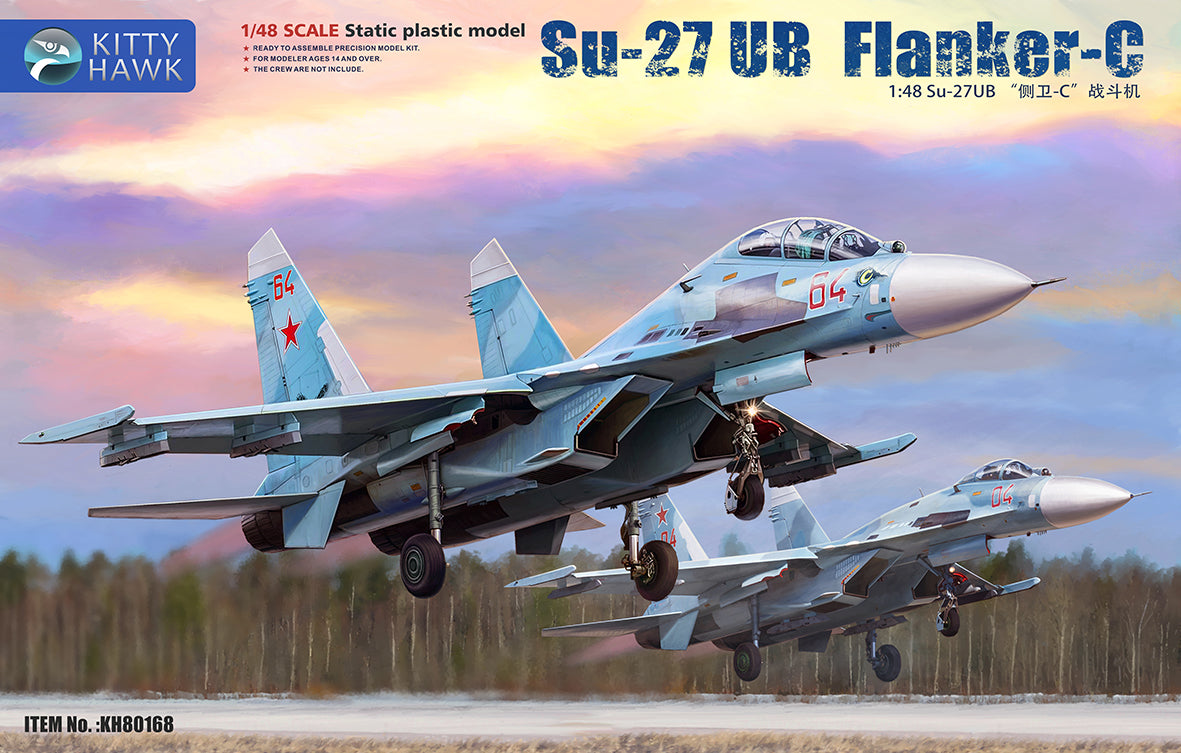 Kitty Hawk 1/48 Scale Su-27UB Flanker-C aircraft Model Kit | Fields of ...