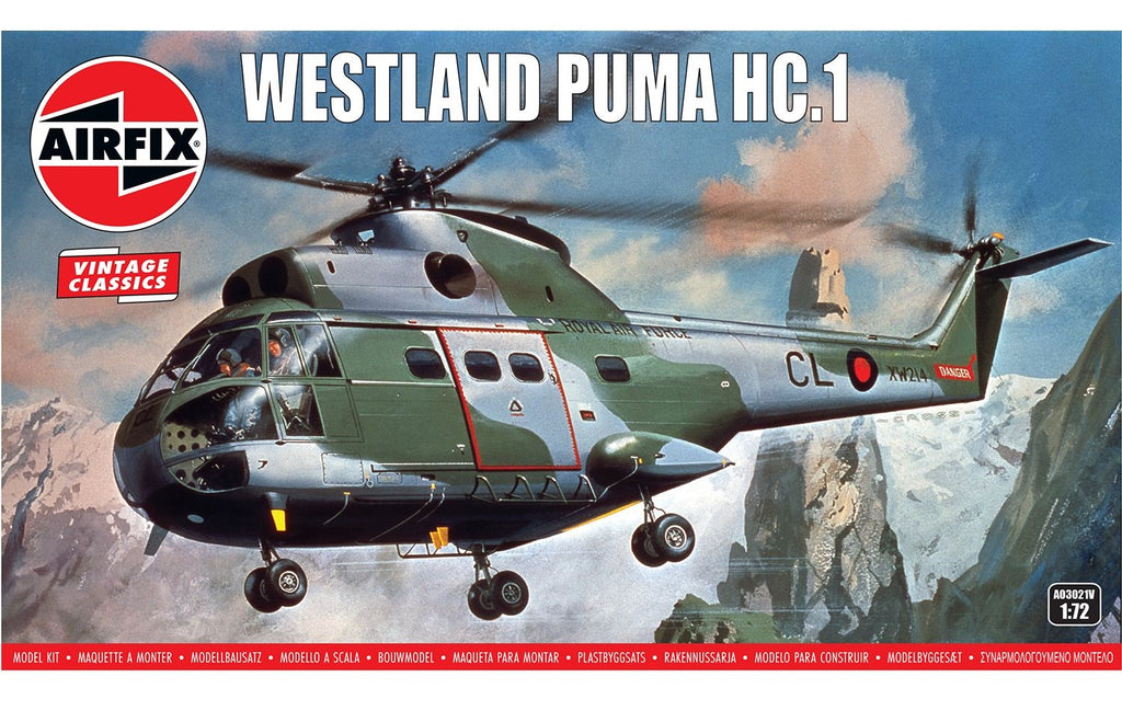 Airfix 1:72 Westland Puma HC.1 Helicopter model kit | Fields of Glory ...
