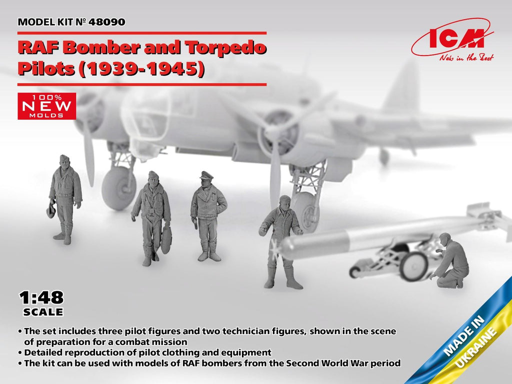 ICM 1/48 WW2 RAF Bomber and Torpedo Pilots (1939-1945) | Fields of ...
