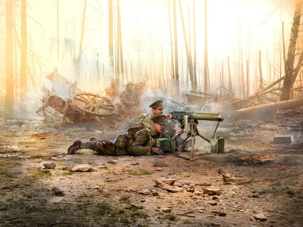 ICM 1/35 WWI British Vickers MG Crew (Vickers MG & 2 figures) | Fields ...