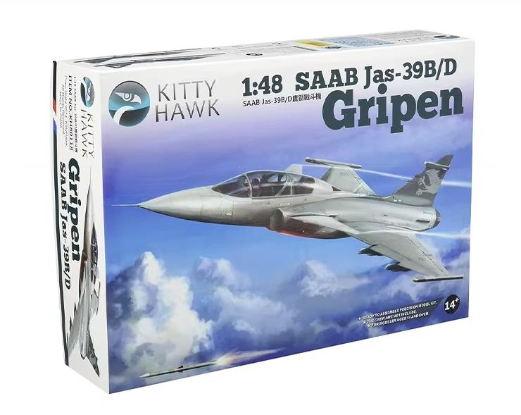 Kitty Hawk 1/48 Scale Jas-39B/D Gripen Aircraft Model Kit | Fields of ...