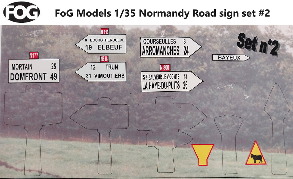 FoG Models 1/35 scale Normandy Road sign set #2 diorama accessory ...