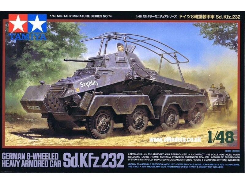 Tamiya 1/48 scale WW2 German Sd.Kfz. 232 military model kit | Fields of ...