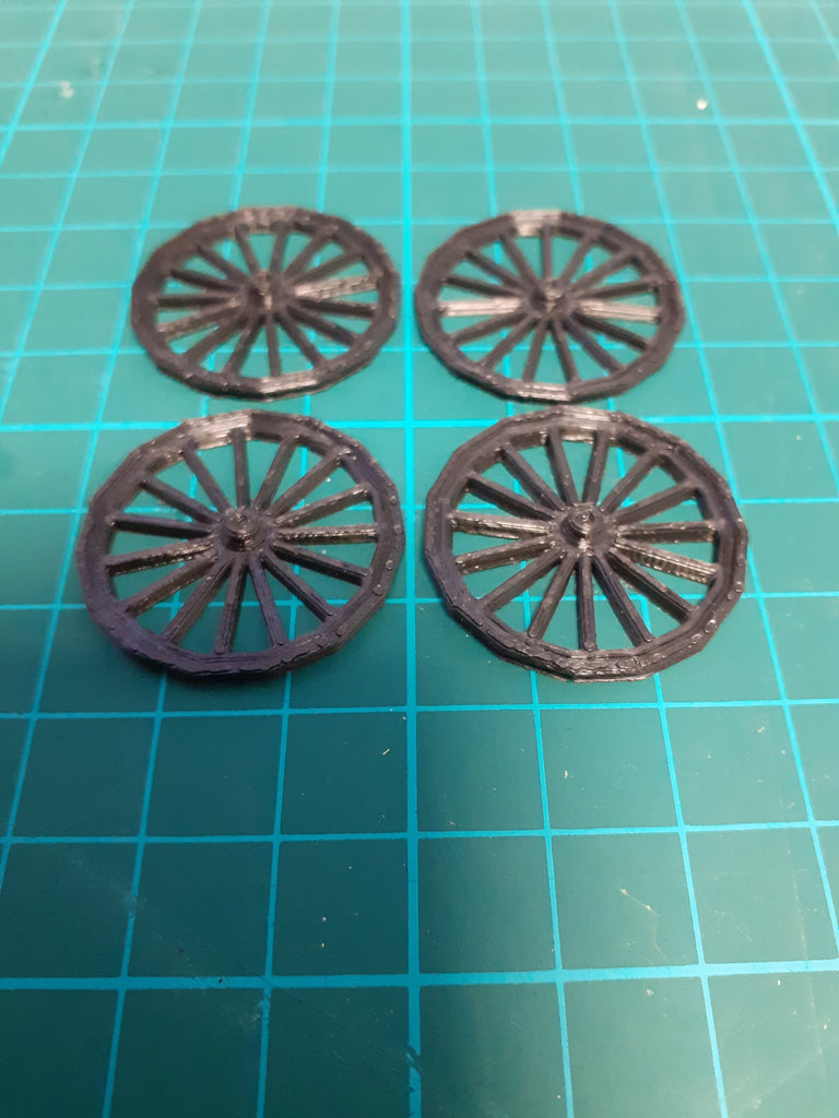 Wargaming Warhammer 28mm Set of 4 wagon wheels | Fields of Glory Models