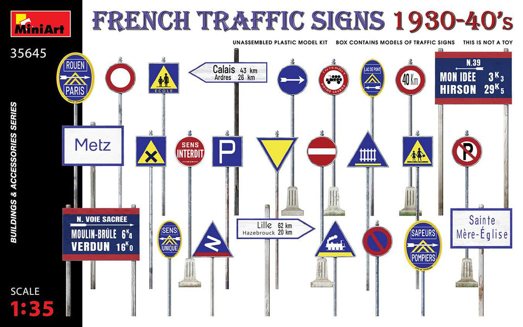 Miniart 1/35 scale WW2 FRENCH TRAFFIC SIGNS 1930-40's | Fields of Glory ...