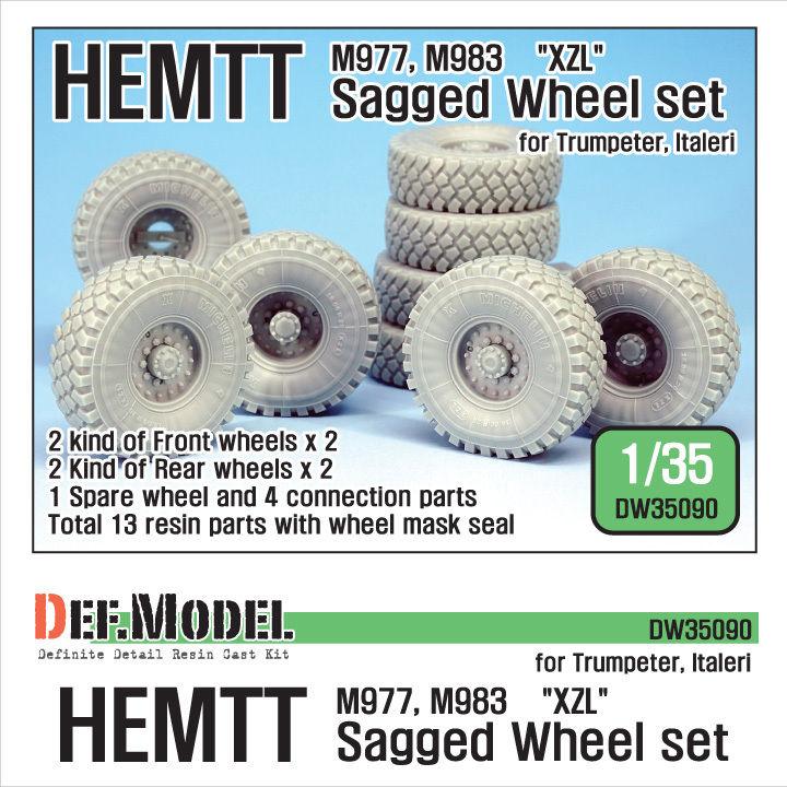1/35 Scale resin model kit US HEMTT XZL M977, M983 Sagged Wheel set (f ...