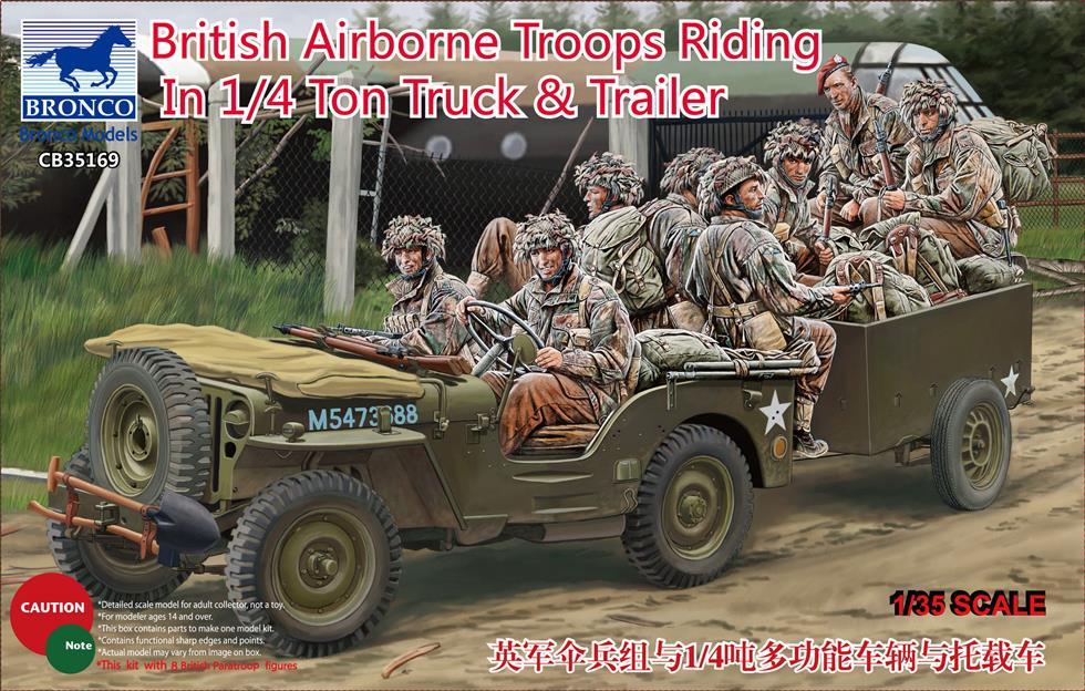 1/35 Scale British Airborne Troops Riding in 1/4 ton Truck and Trailer ...