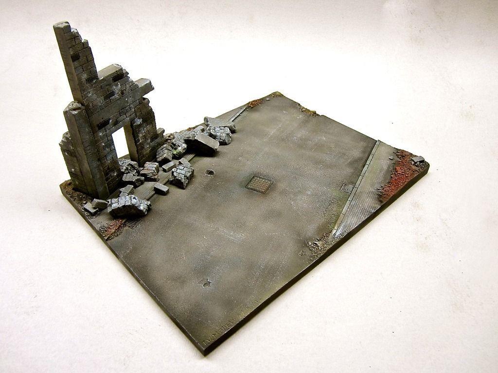 1/35 scale Diorama Base No.17 - Ruined Corner #2 280mm x 215mm | Fields ...