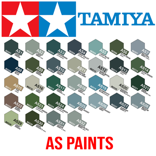 Tamiya 100ml Acrylic Spray Paint For Scale Models AS-1 to AS-32 Aircra ...