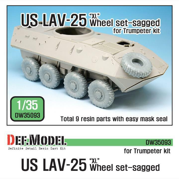 1/35 Scale resin model kit US LAV-25 XL Sagged wheel set (for Trumpete ...