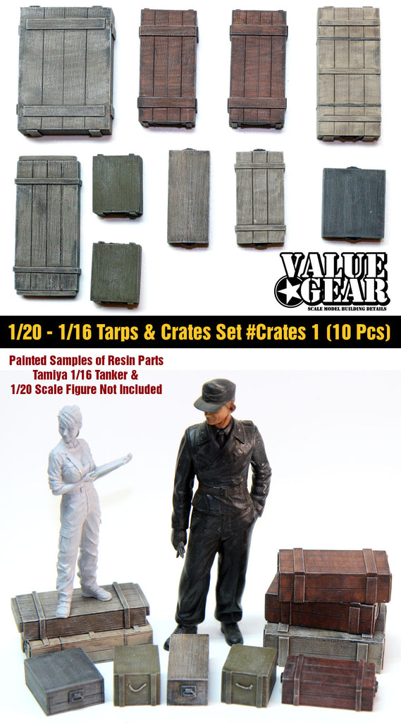 1/16 Scale Universal/Generic Wooden Crates Set #1 10 Pieces Valuegear ...