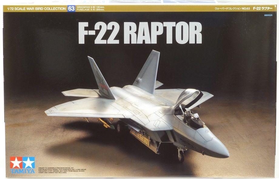 Tamiya 1/72 scale F-22 RAPTOR aircraft plane model kit | Fields of ...