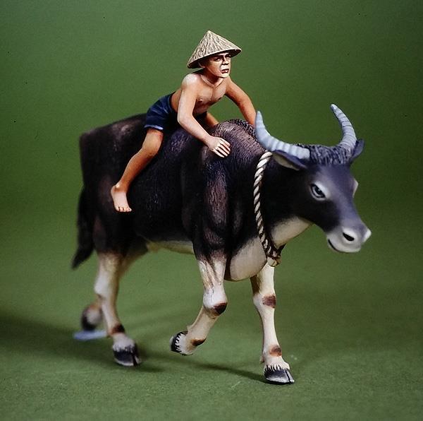1/35 Scale resin model kit Water buffalo Boy | Fields of Glory Models