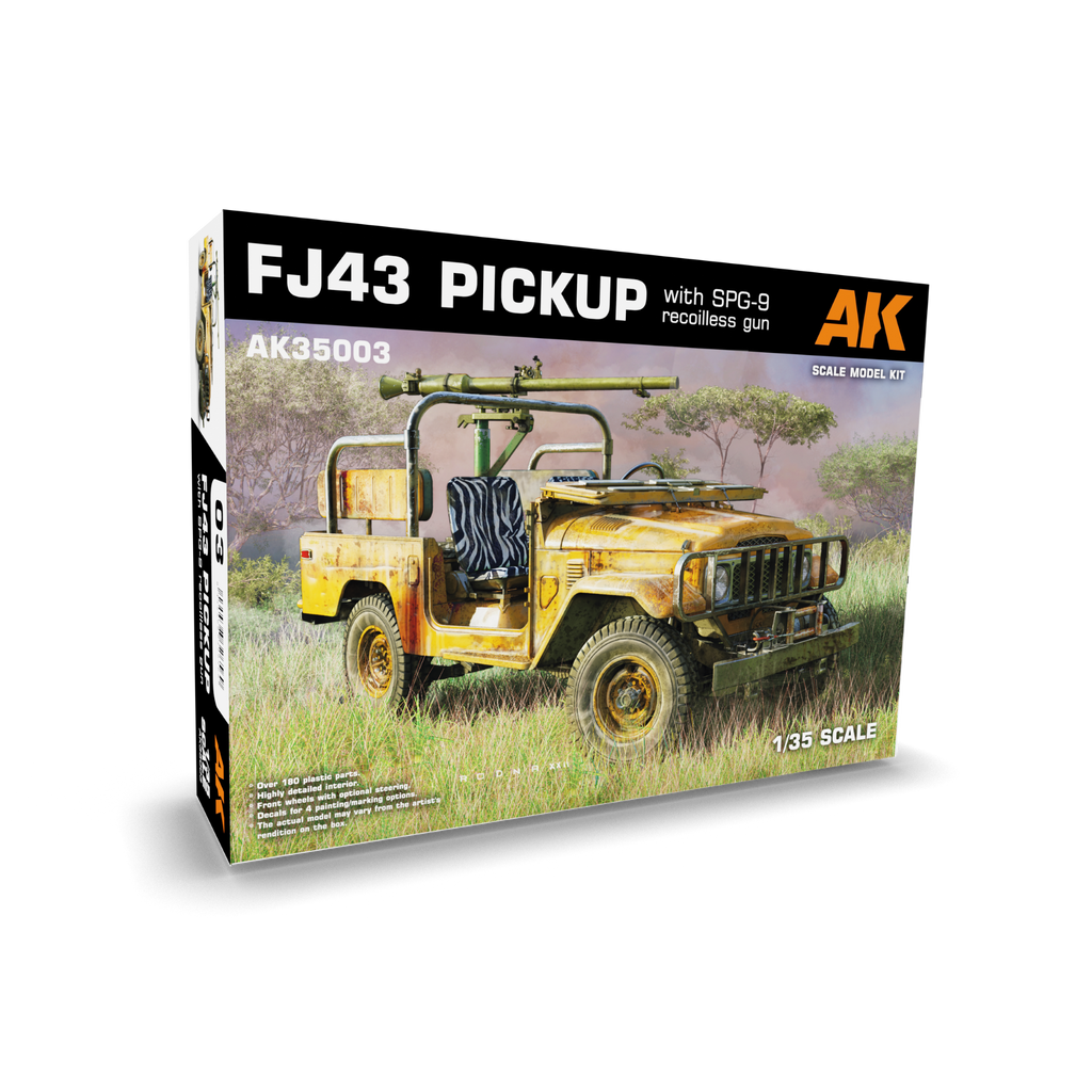 AK Interactive 1/35 scale MODEL KIT FJ43 PICKUP WITH SPG-9 RECOILLESS ...