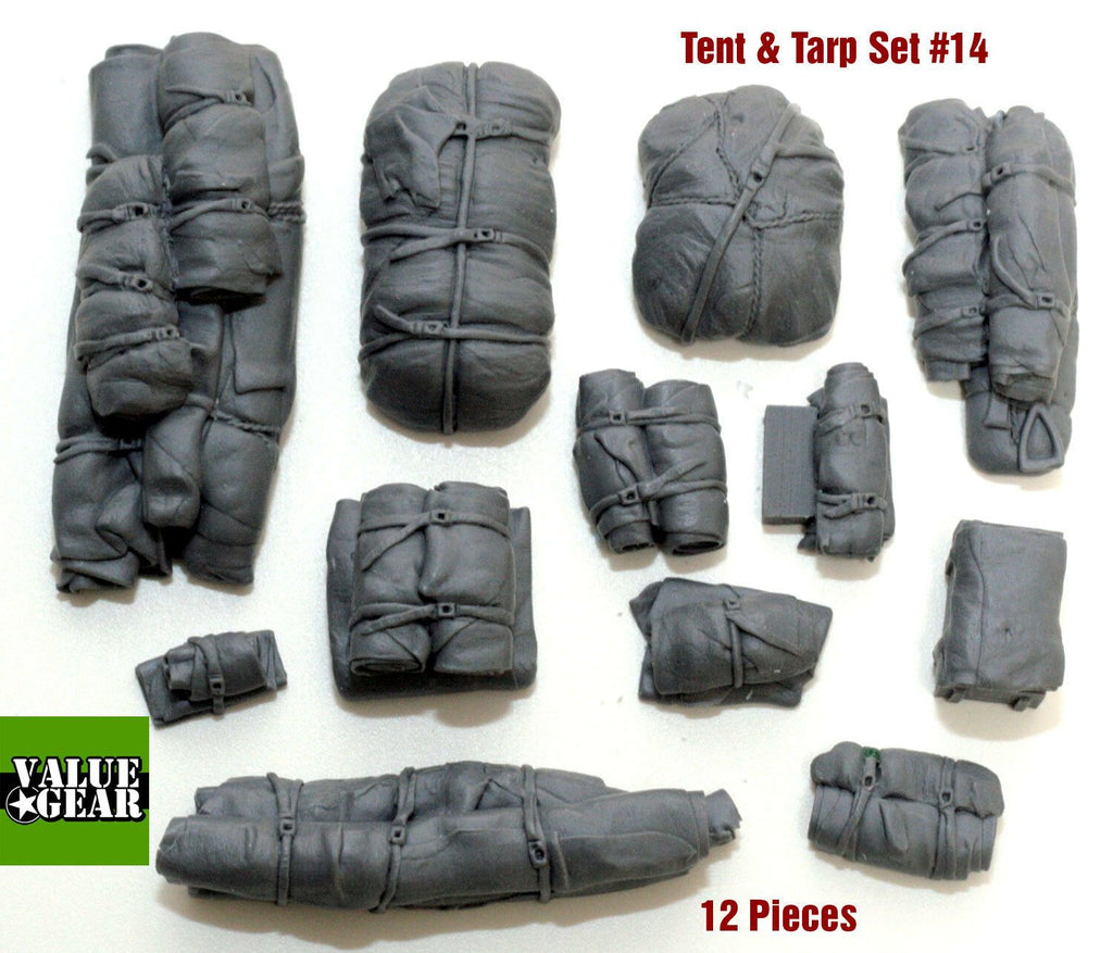 1/35 Scale Resin kit Tents & Tarps Set #14 vehicle and tank stowage se ...